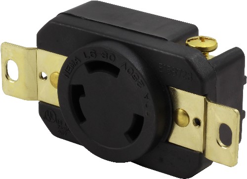 AC Connectors NEMA L6-30 Flanged Mount Locking 30 -Amp 250-volt Recessed Industrial Round Outlet ...